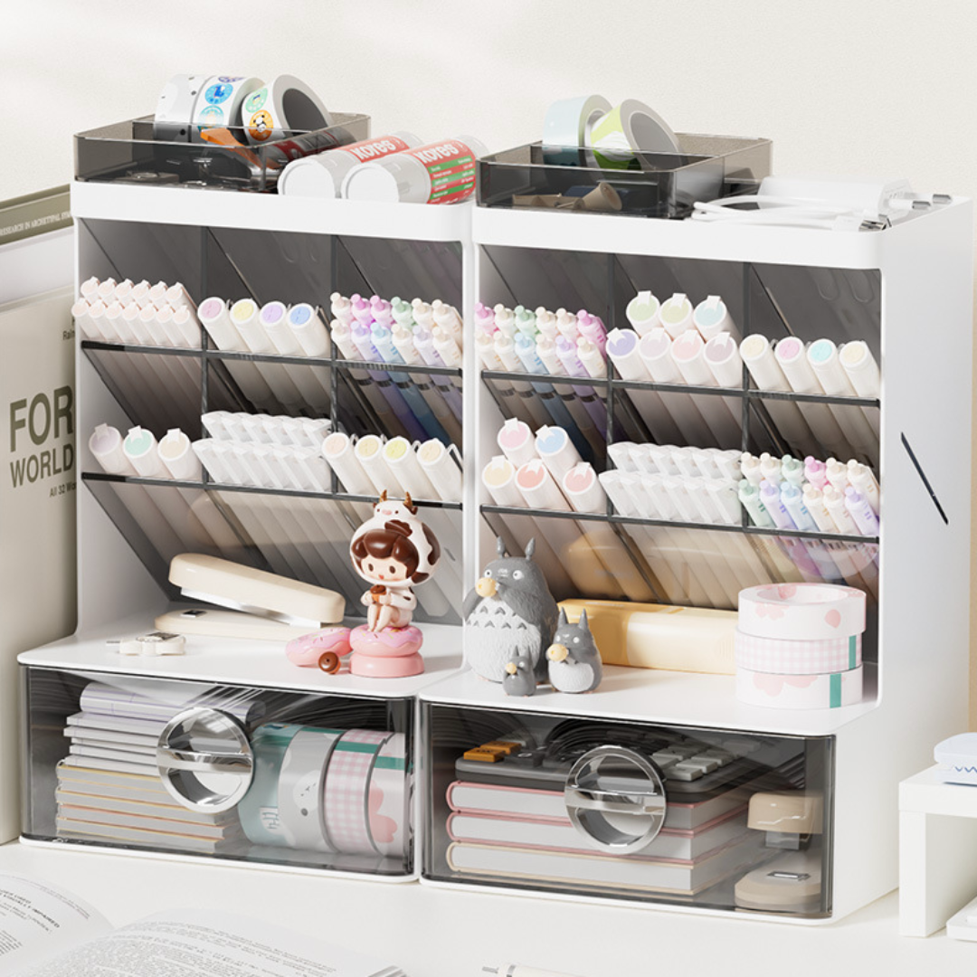 Office Desk Organizer Stationery Storage Box Pen Storage Pen Holder ...