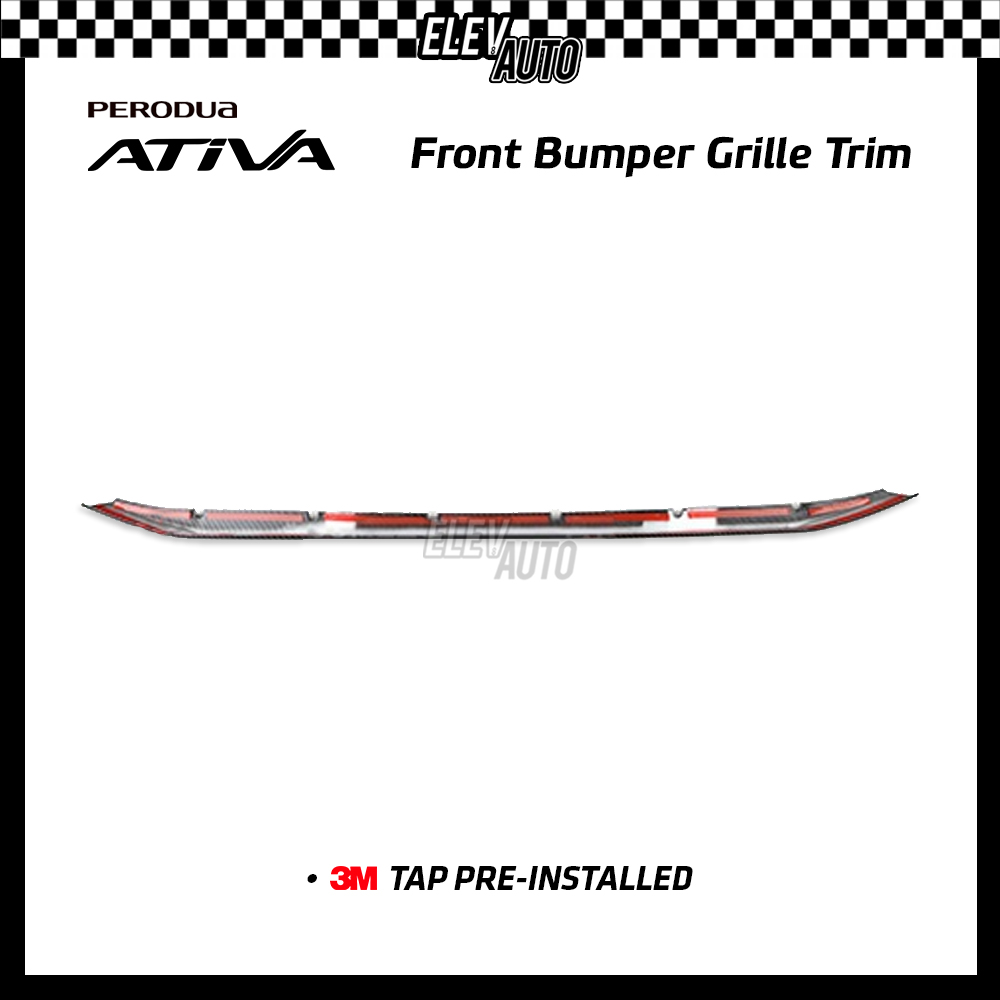 Perodua Ativa CARBON CHROME Front Bumper Lower Grille Lining Trim Cover ...