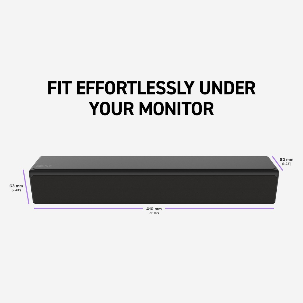 Creative Stage SE Mini Compact Under-Monitor Soundbar With Bluetooth ...
