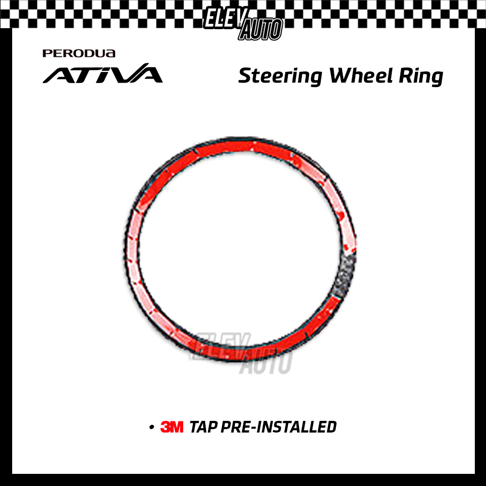 Perodua Ativa Steering Wheel Ring Cover Carbon Chrome Black Interior ...