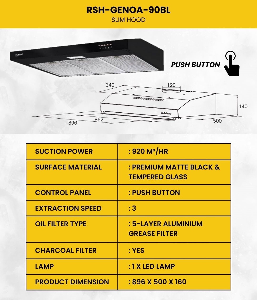 SYK Rubine Kitchen Hood and Hob Set Mark X Boxline Cooker Hood Kitchen ...
