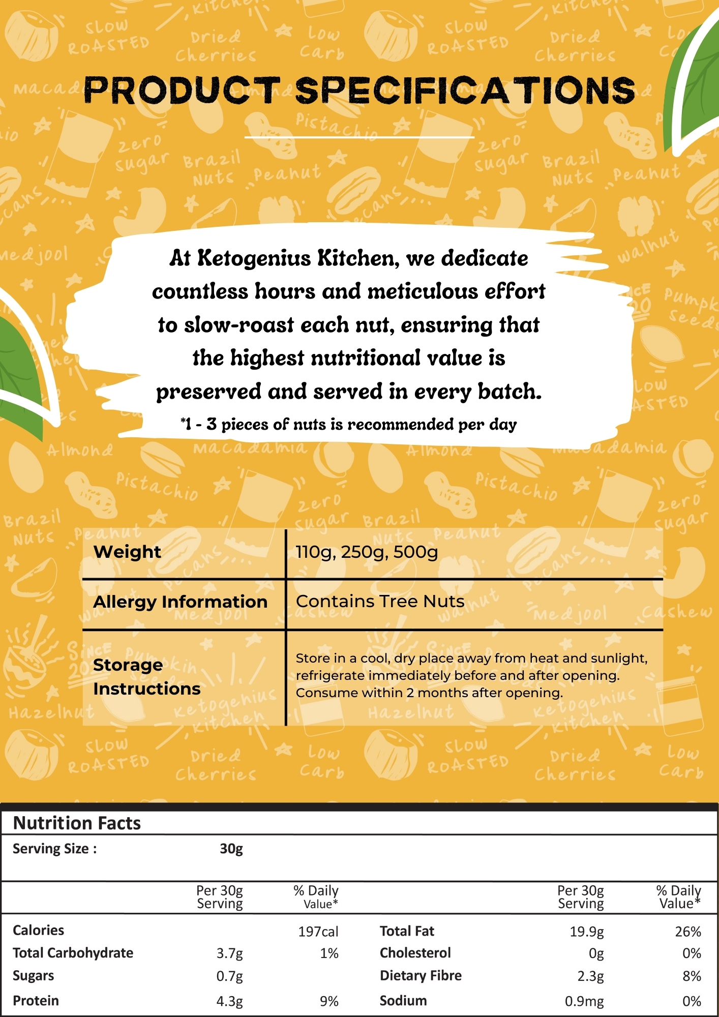 Ketogenius Kitchen Slow Roasted Unsalted Brazil Nuts (110g/250g/500g) - Healthy, Roasted Upon ...