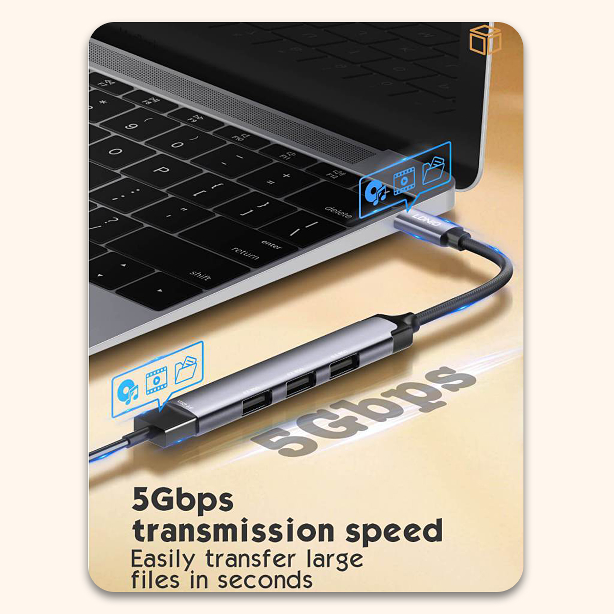 LDNIO DS-34C DS-34U 4-In-1 USB-C Hub Adapter Dock Station Mini ...