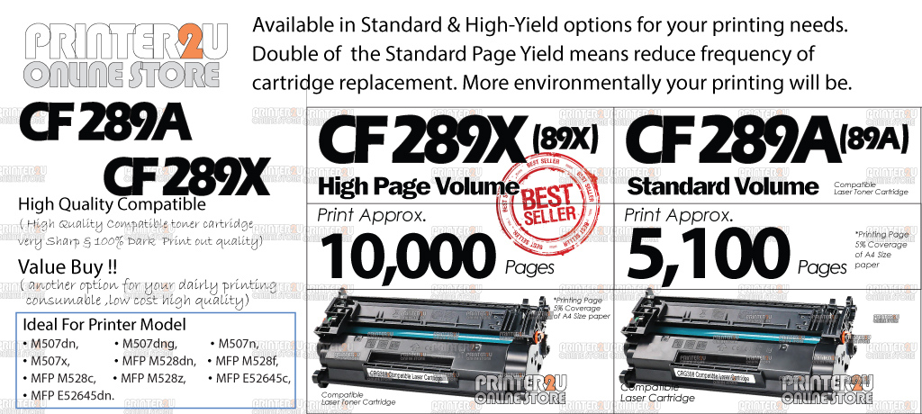 Compatible to HP 89A CF289A CF289A CF289X CF 289X LaserJet Pro ...
