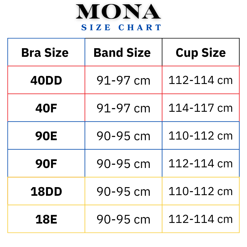 MONA Bra Wired Coli Wanita Cantik Saiz Besar Cup Pernuh Big Size 40E/40F Bra Besi Branded 大码钢圈内衣 ...