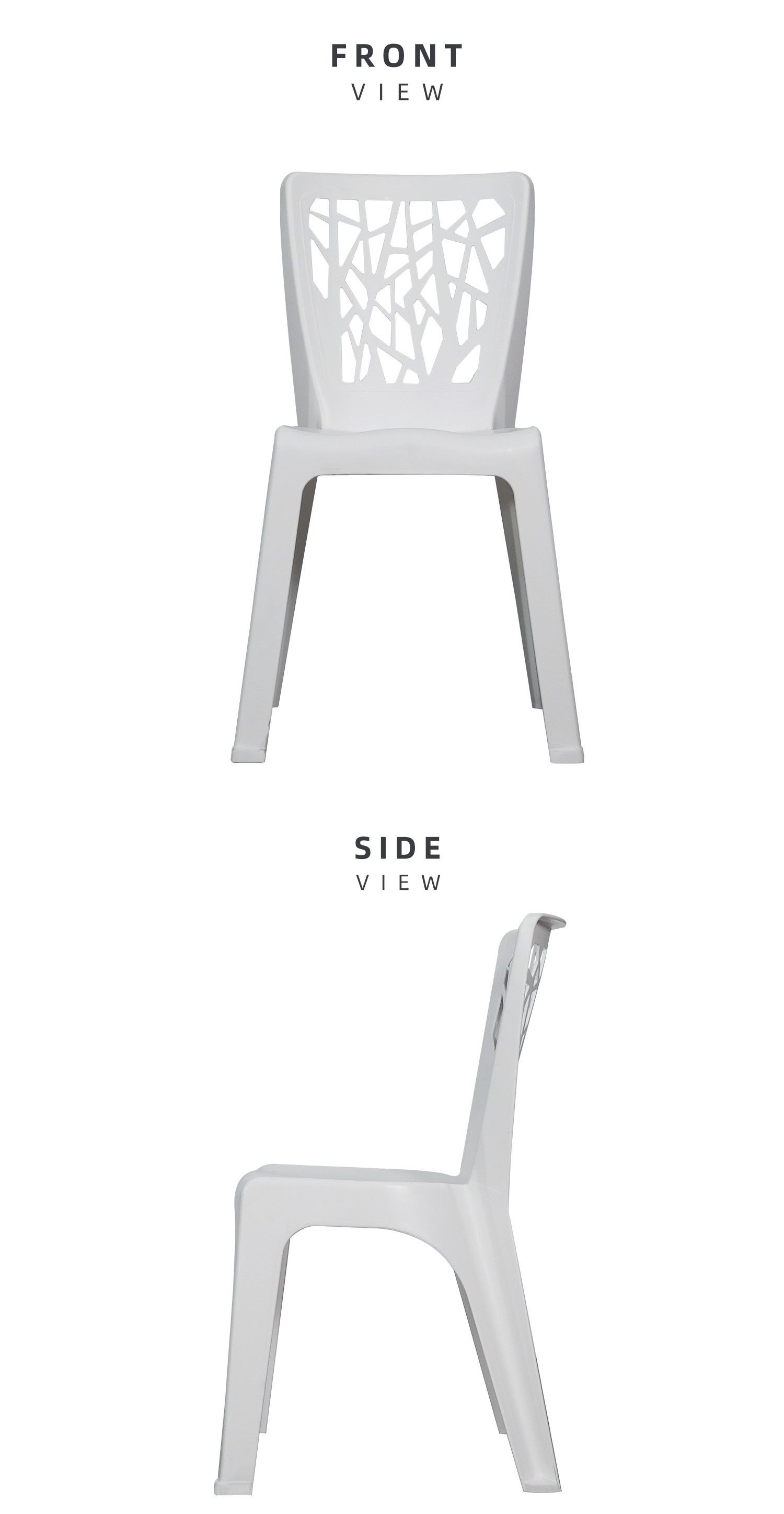 3V 2PCS Modern Stackable Dining Plastic Chair - 3VIZ701Y/3VEL701 ...