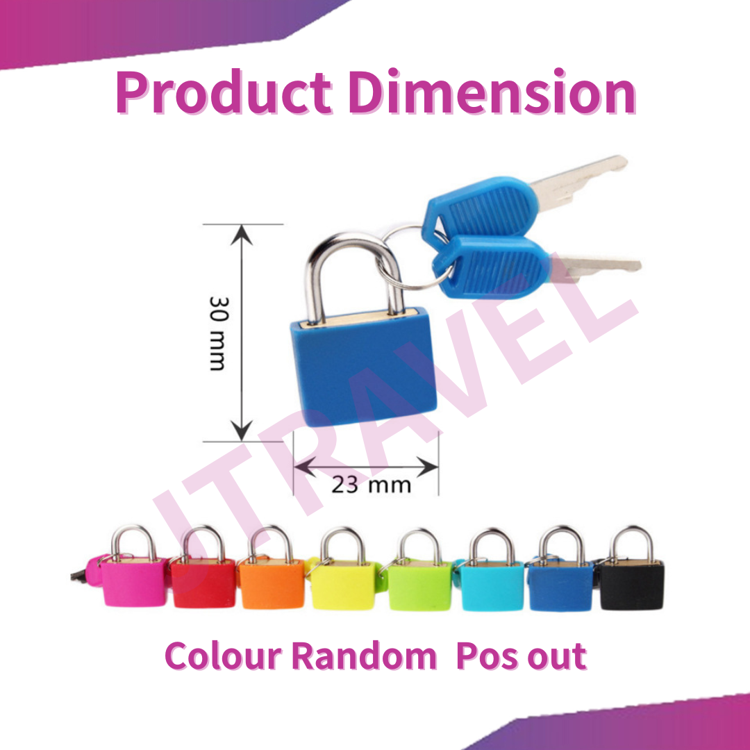 20mm Neon Colored Plastic Lock Coated Brass Padlock Travel Luggage ...