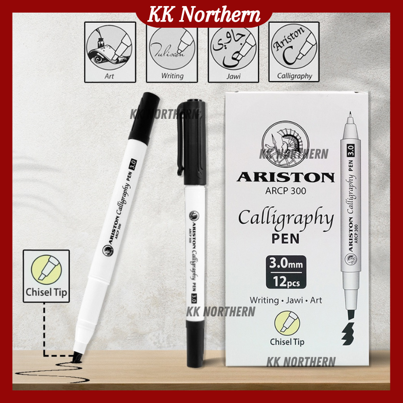 Ariston Calligraphy Pen Black Twin Head Jawi Lettering Pen Tulisan Khat ...