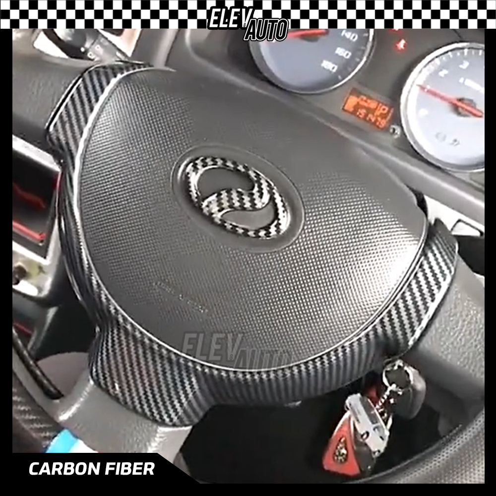 Perodua Myvi 2005-2011 Steering Wheel Trim Interior Carbon Fiber Black ...
