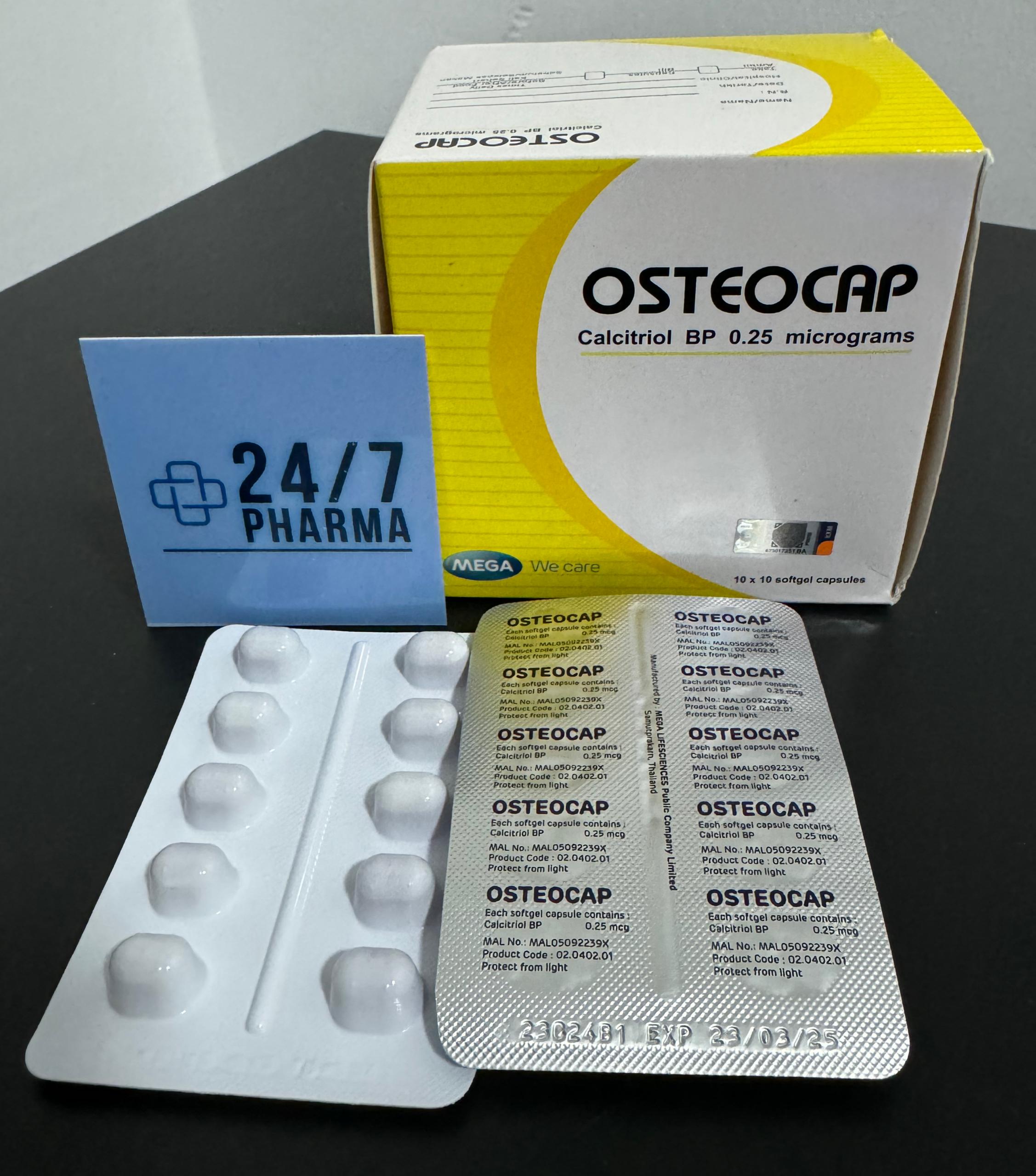 (1 Strip) Osteocap 0.25mcg 10’s Osteo-cap Mega We Care 骨化三醇 Calcitriol ...