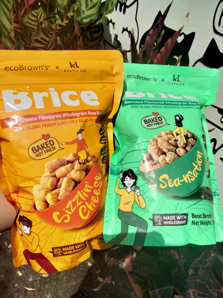 Ecobrown's Brice Wholegrain Rice Puff (Spicy Cheese Flavoured & Seaweed ...