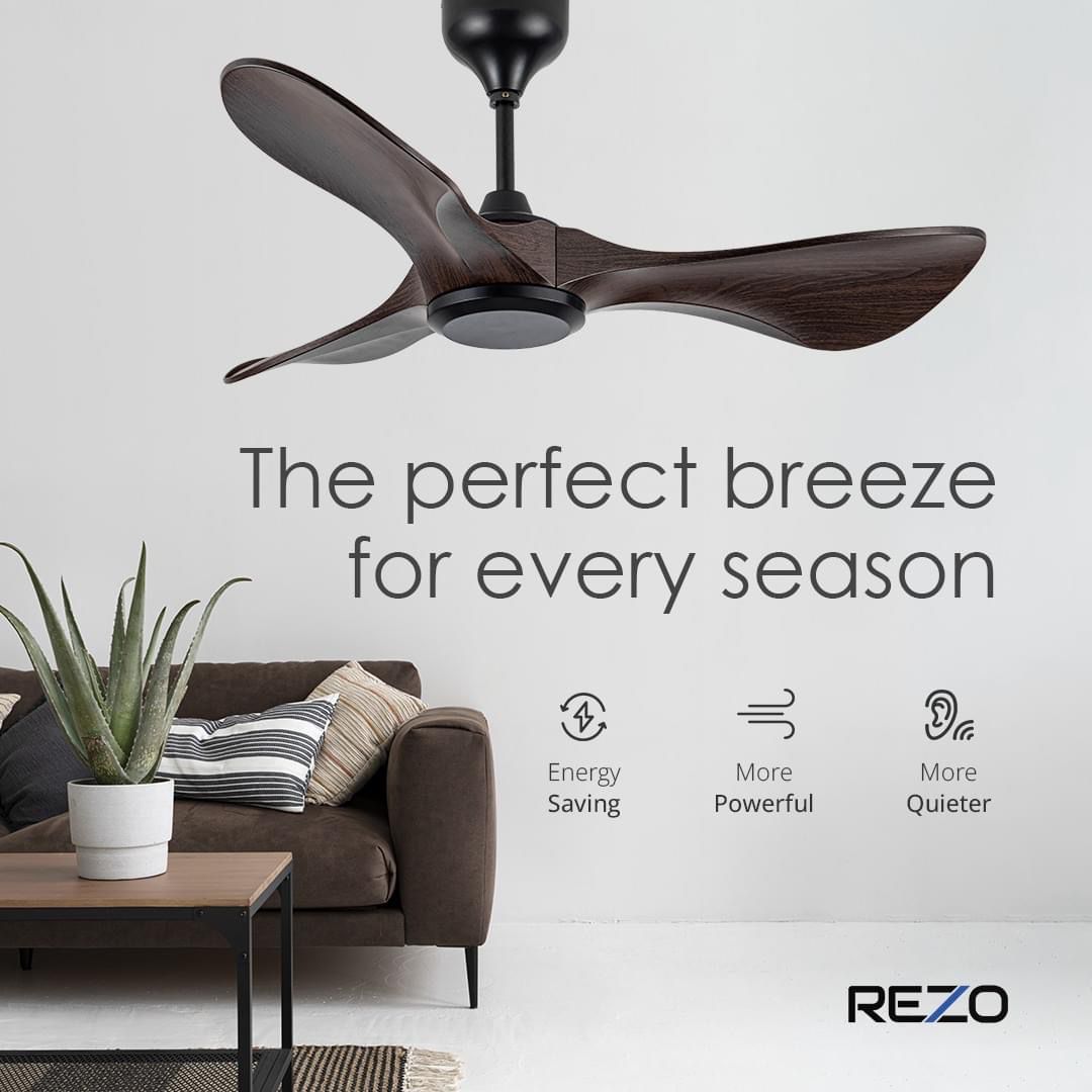 REZO MILANZ 3B 52/42 inches DC Motor Ceiling Fan with Remote Control ...
