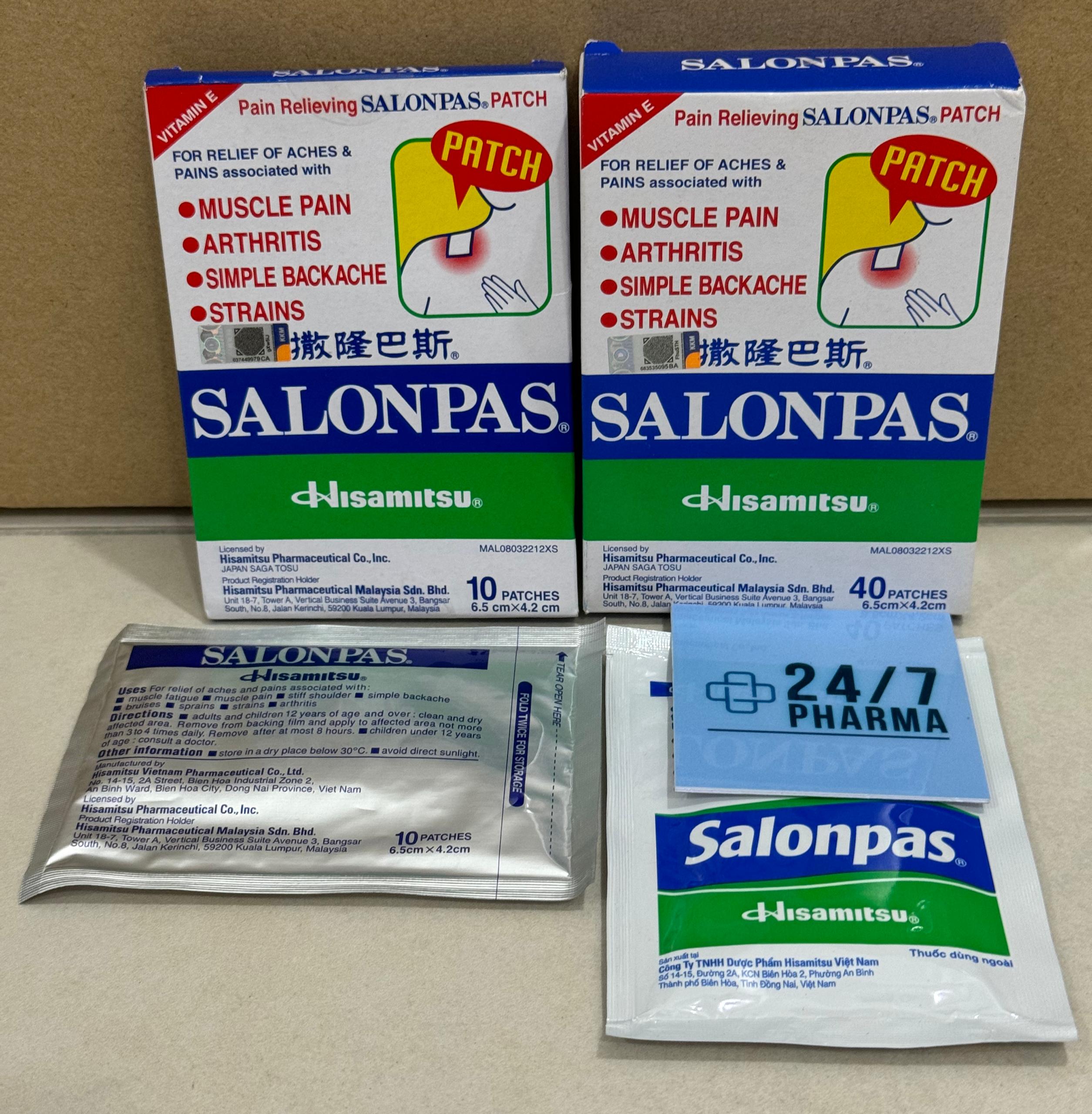 SALONPAS PATCH Pain Relieving Hisamitsu 久光撒隆巴斯止痛贴片 salonplast Pain ...