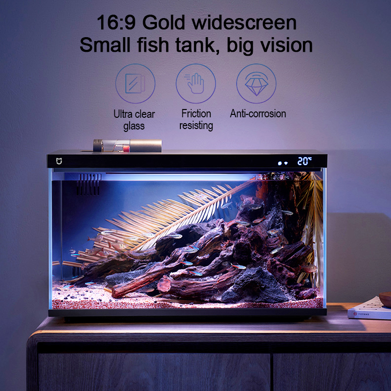 Xiaomi Mijia Smart Fish Tank Glass Aquarium Tanks APP Control One-Key Drainage Smart Management ...