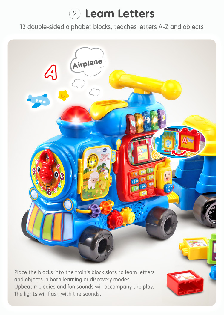 VTech 4 in 1 Ultimate Alphabet Train (Blue) Ride-on Toys Learning kids ...