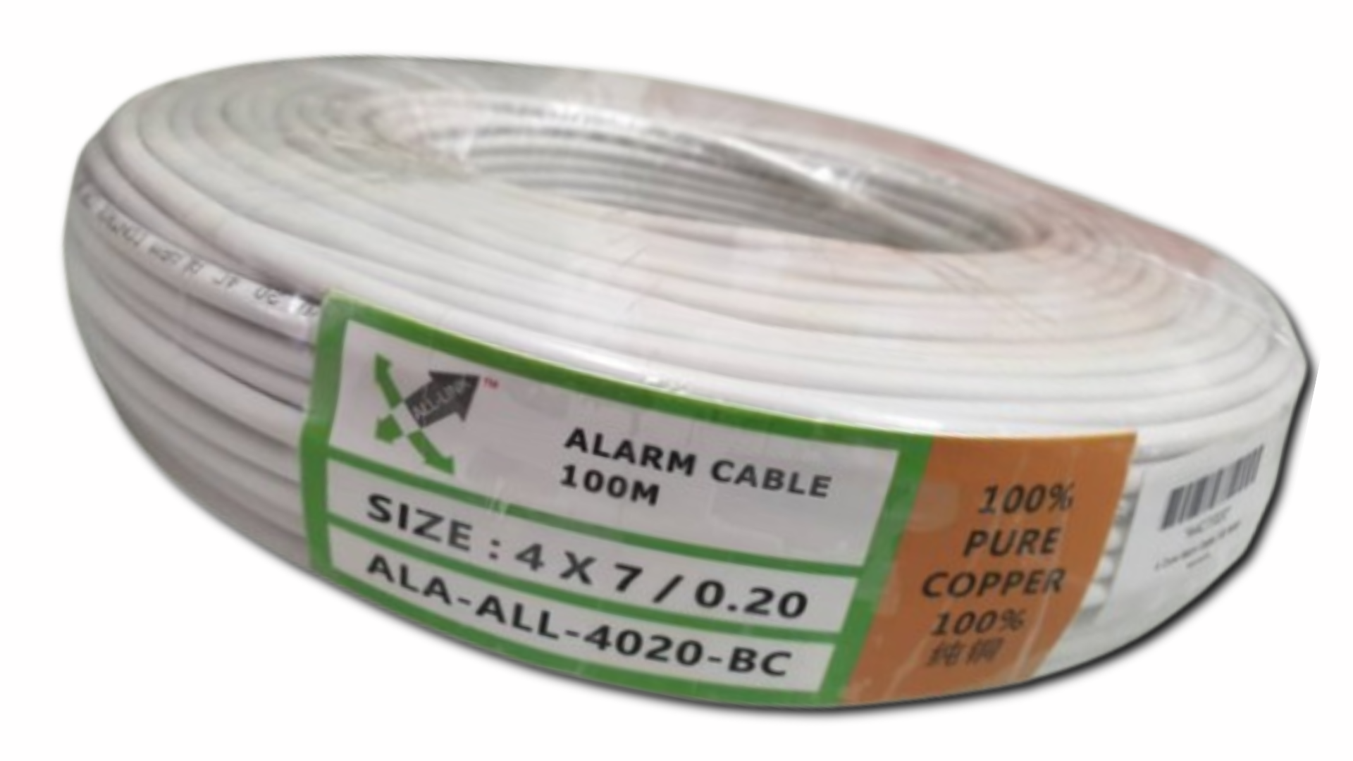 Home Alarm 4 Core Wire Cable 4x7 / 0.20 Thick 100m 100 Meter 100% Pure ...