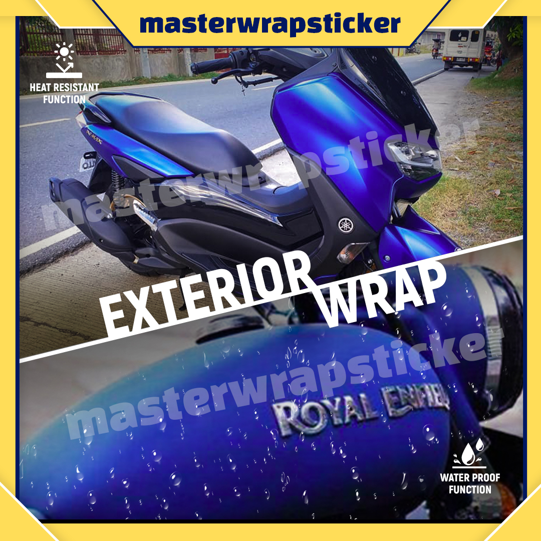 NEW SATIN MATTE DARK BLUE STICKER MOTOR(152CM-90CM)stiker moto BIRU ...