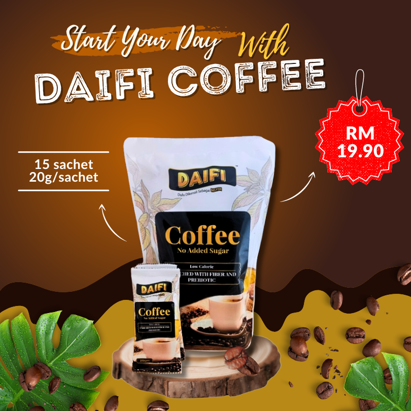 Daifi White Coffee 3 in 1 (Delysh) Kopi Sedap Tanpa Gula Putih Rendah ...