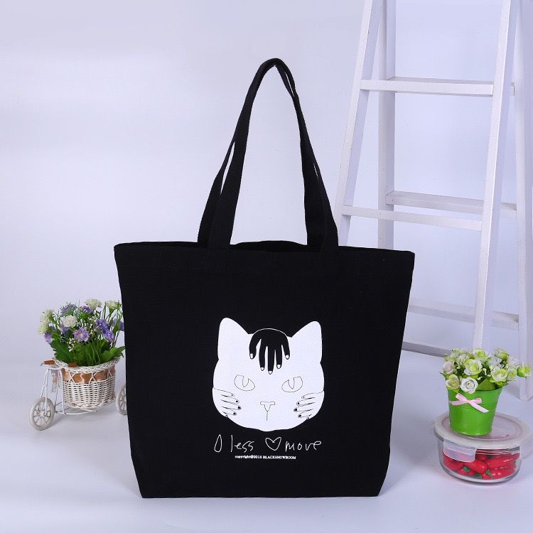 24 JAM SIAP PRINT Plain Canvas Bag Plain Tote Bags Cotton Student Beg ...