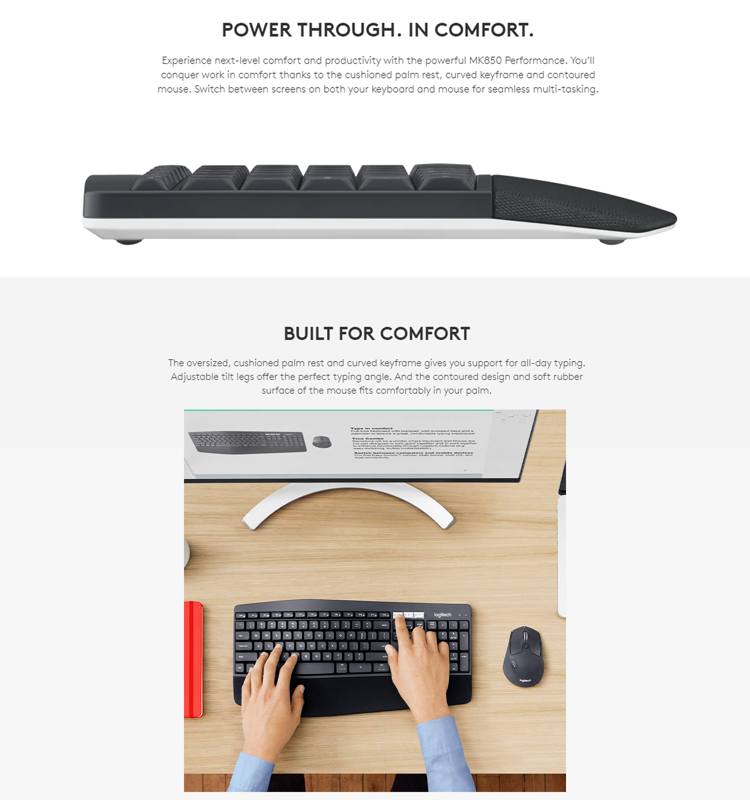 Logitech Mk850 Multi Device Performance 2 4ghz Wireless Keyboard And Mouse Combo Bluetooth