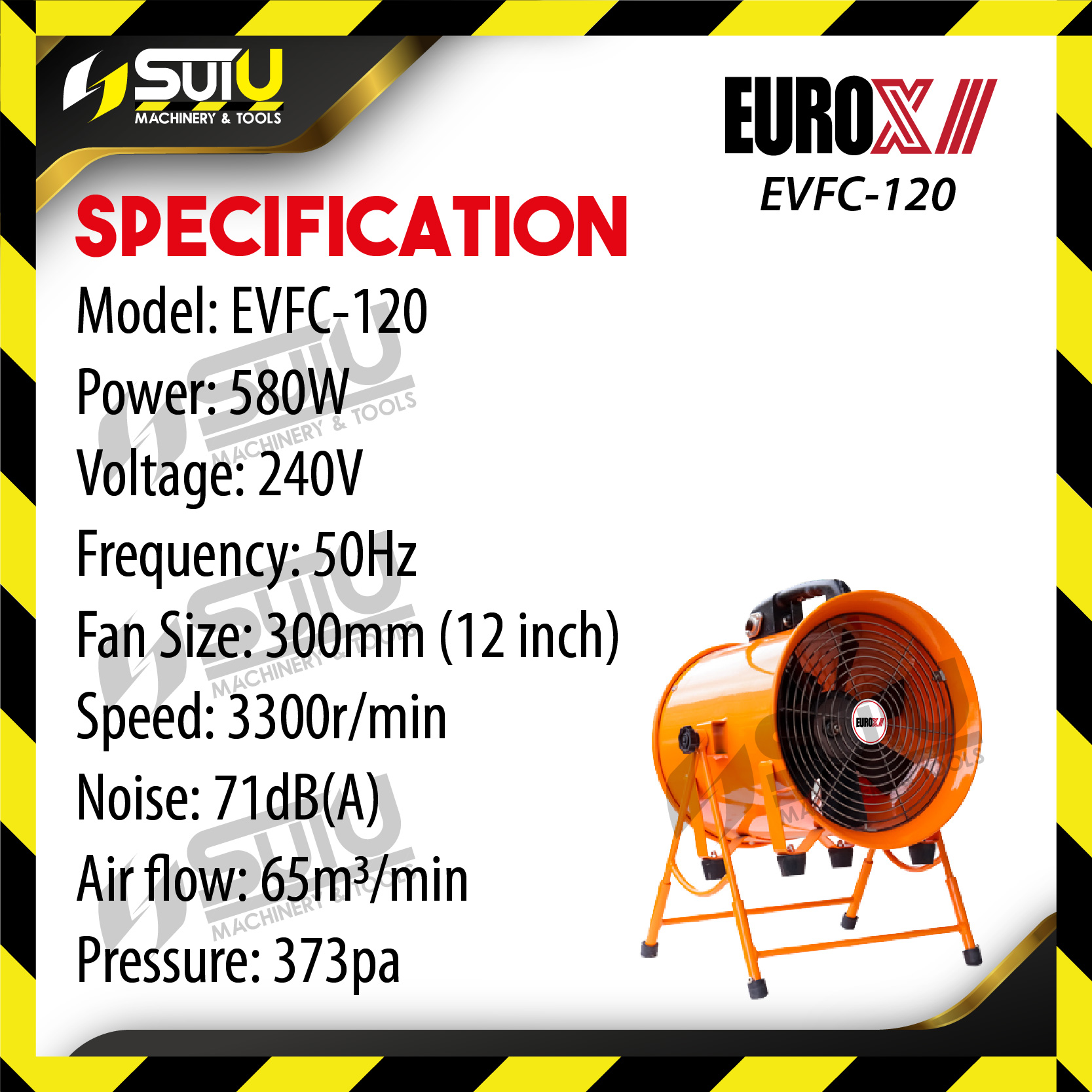 EUROX EVFC-120 / EVFC120 12" / 300MM Ventilation Fan 580W | Shopee Malaysia