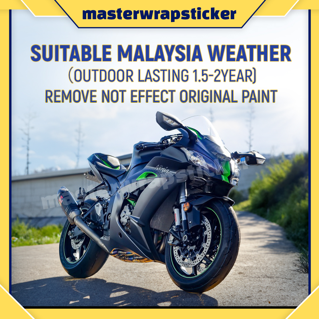 NEW SATIN MATTE BLACK STICKER MOTOR(152CM-90CM)stiker moto HITAM vinyl ...