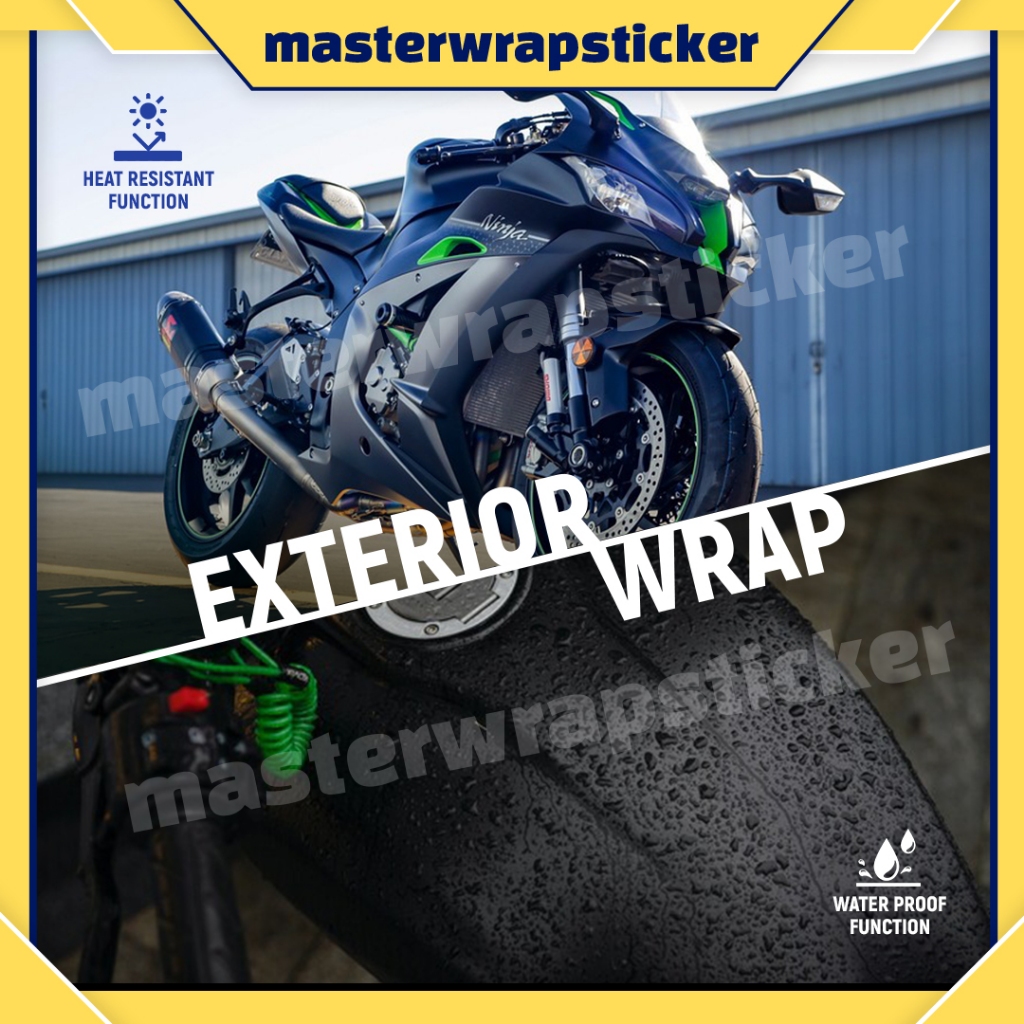 NEW SATIN MATTE BLACK STICKER MOTOR(152CM-90CM)stiker moto HITAM vinyl ...