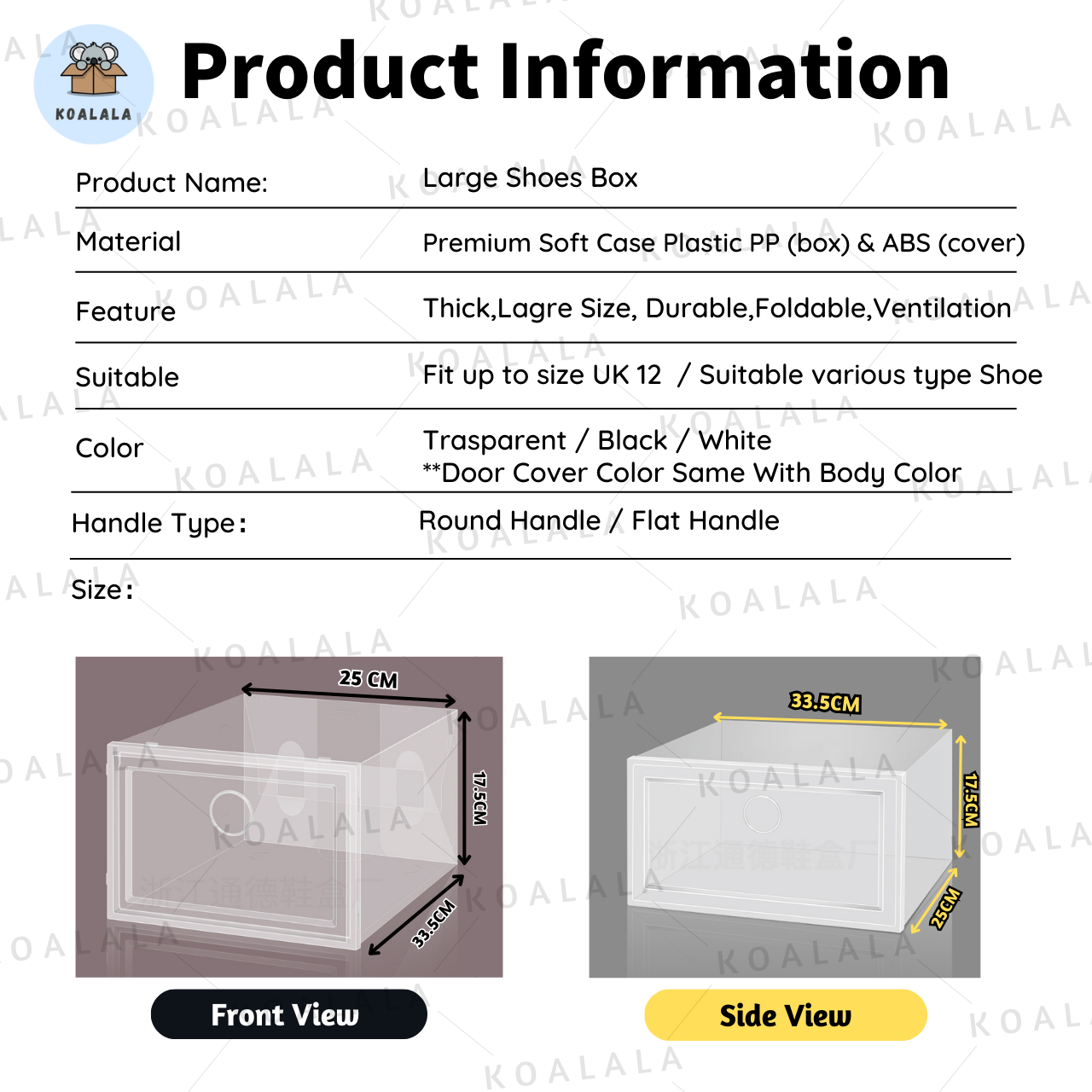 Front & Side View Large Shoes Box Shoe Rack Rak Kasut Plastik Kotak ...