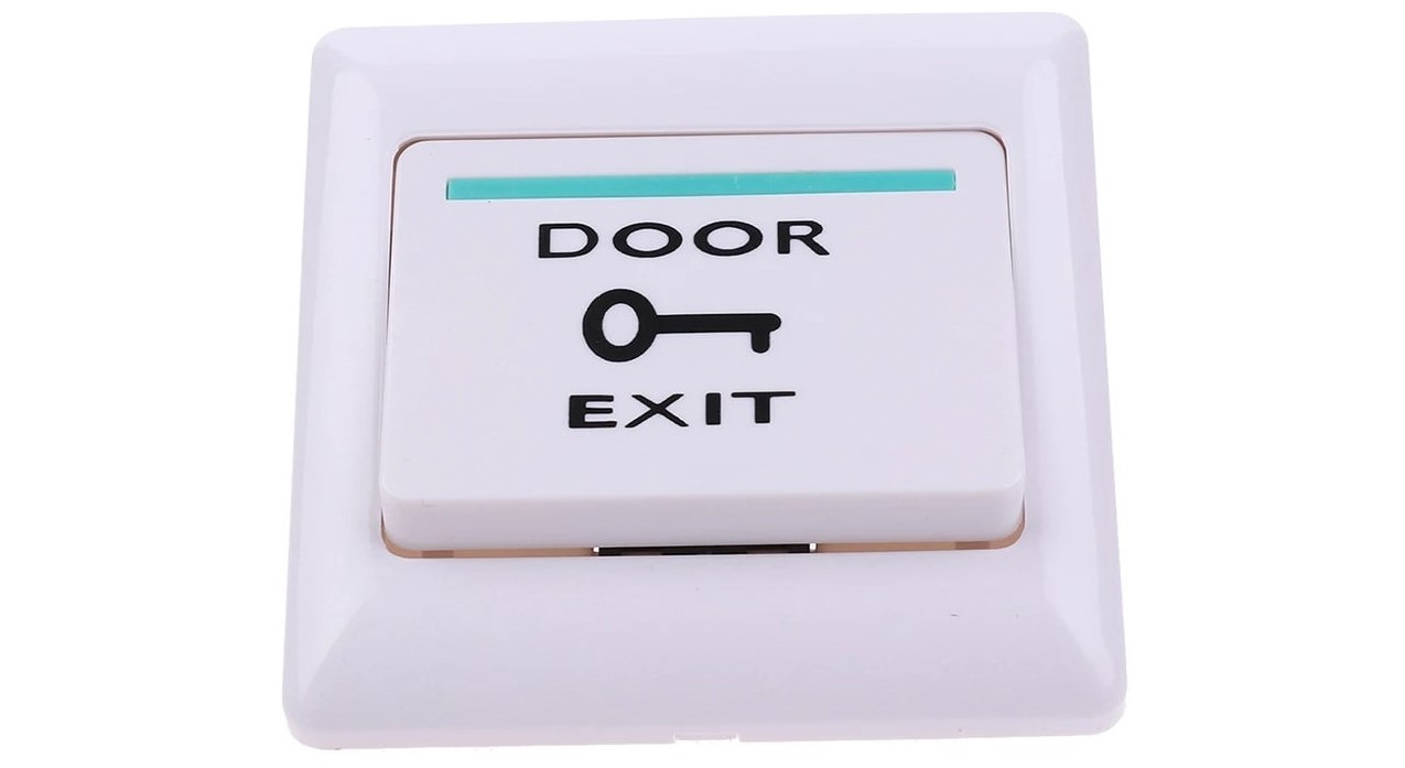 Big White Exit Push Button For Electromagnetic EM Lock Door Access ...