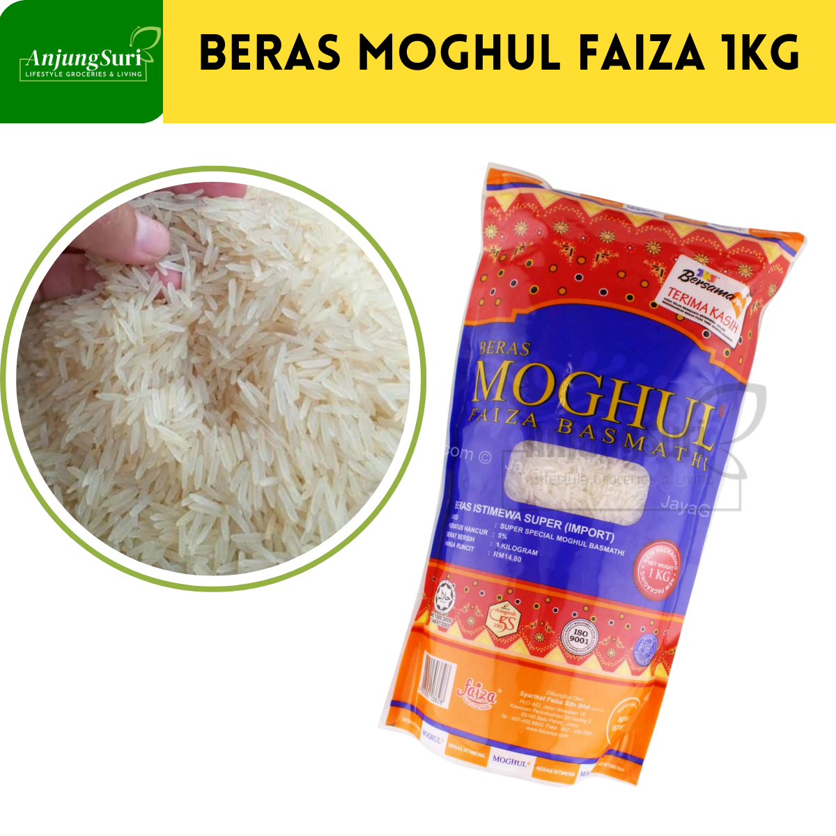 Moghul Faiza Basmathi 1kg Faiza Super Special Rice Beras Panjang ...