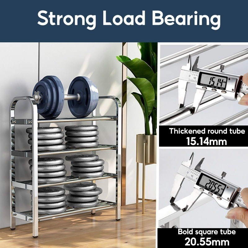 3/4/5/6 Layer Stainless Steel Stand Shoe Racks Shoe Storage Rack Kids ...