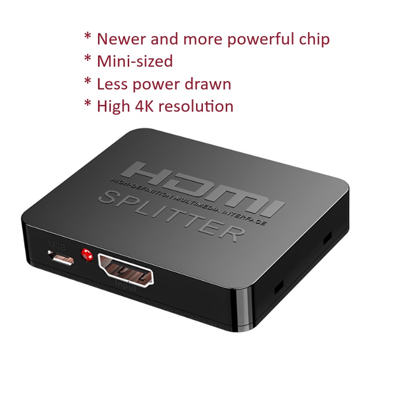 HDTV Splitter 1 In 2 Out 1080P Full HD Bypass HDCP Displays Switch TV ...