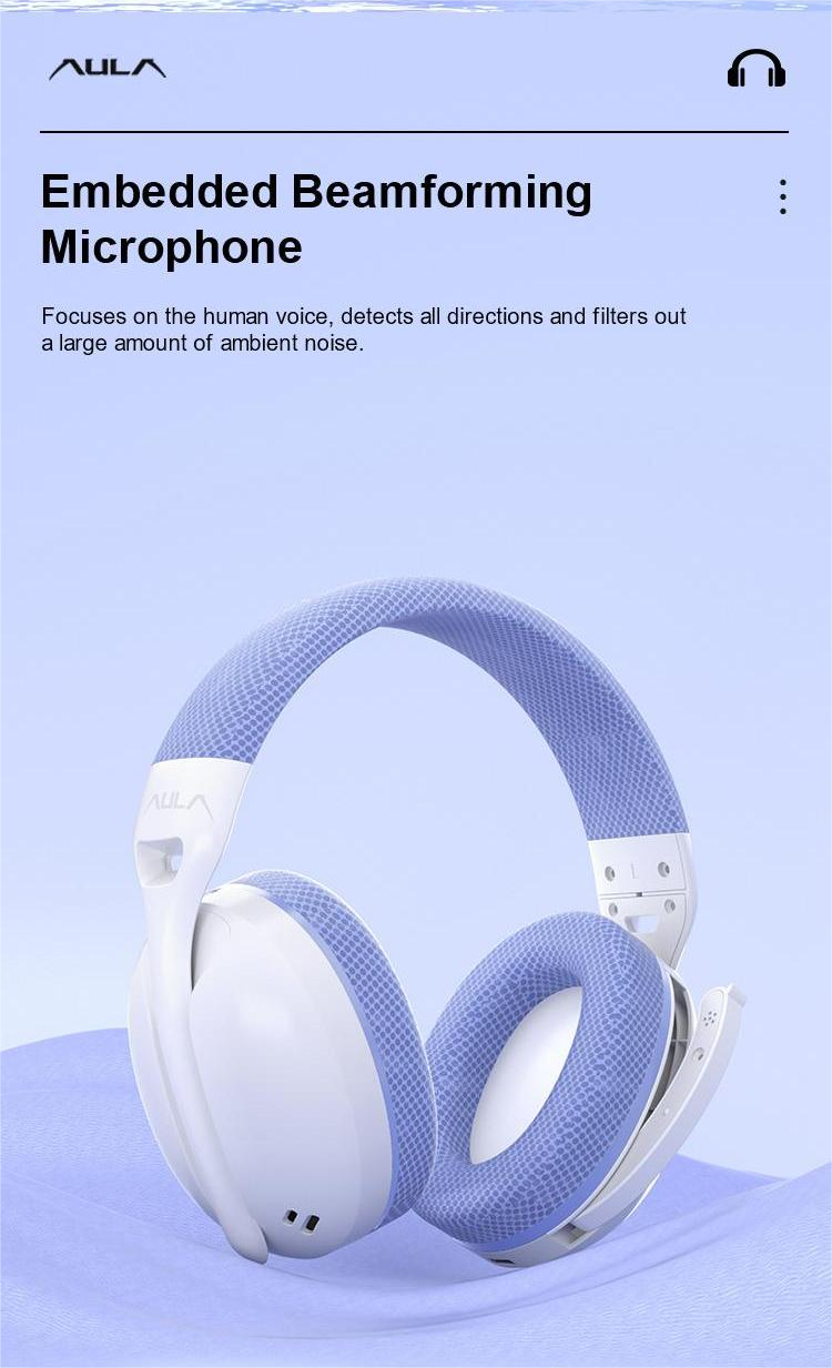 Aula S6 Wireless Headphone 3 Mode 2.4G/Bluetooth 5.3 /Wired Lightweight ...