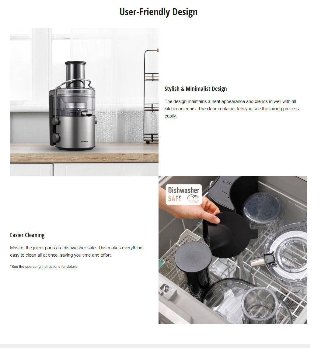 Panasonic Juicer Large Feed Tube 2.0L Container MJ-CB100 MJ-CB100WSK MJ ...
