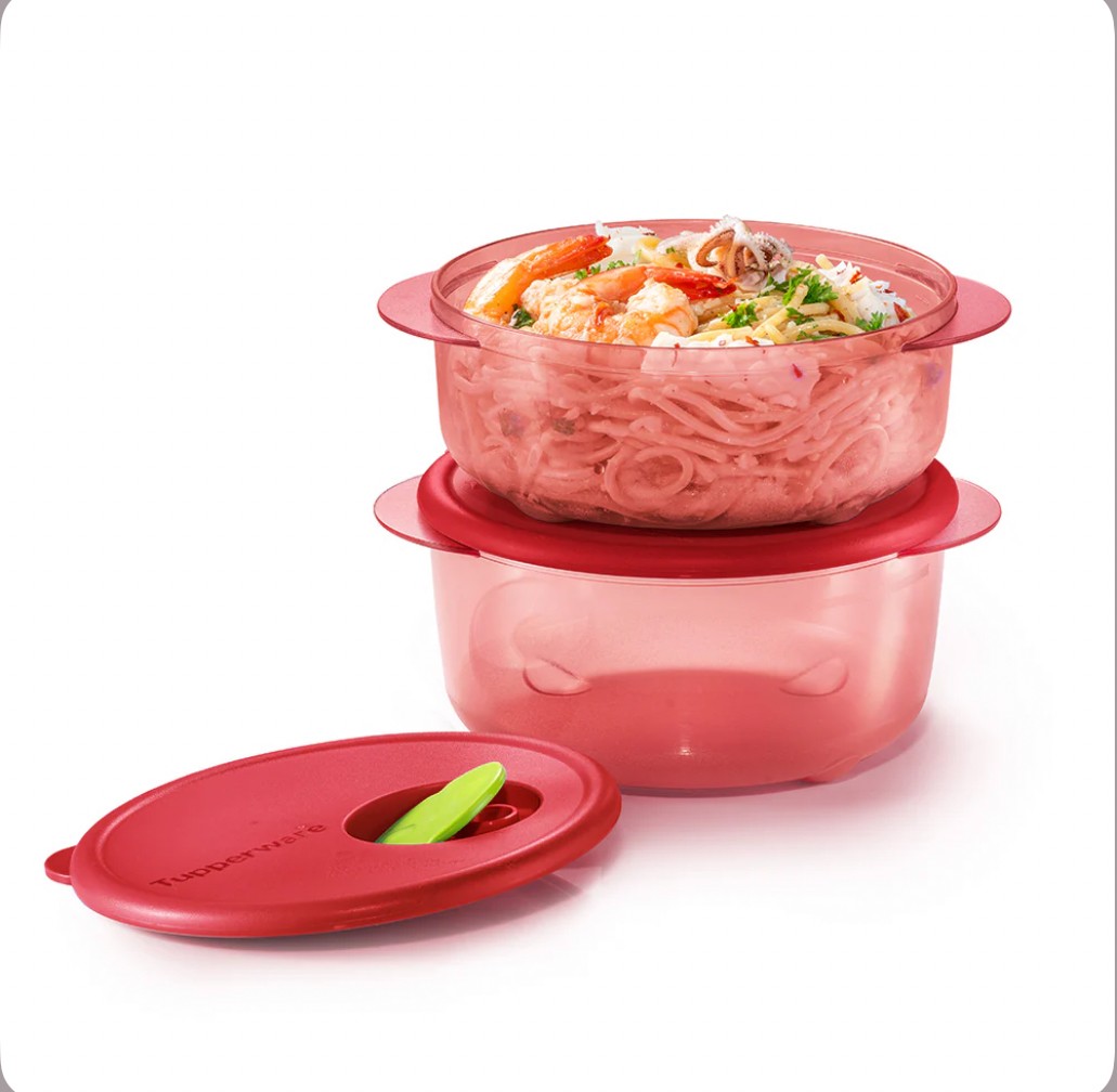Tupperware Rock N Serve Round Set 600ml & 800ml (Microwaveable ...