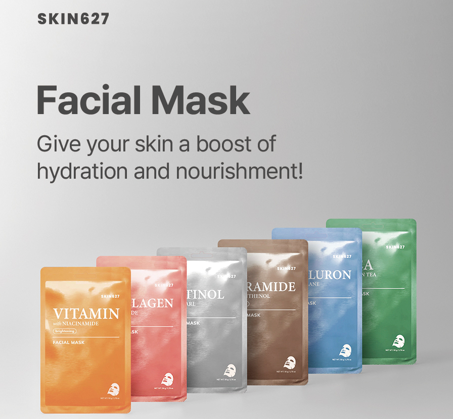 SKIN627 Vitamin With Niacinamide Sheet Mask 22g/ Cica / Hyaluron ...