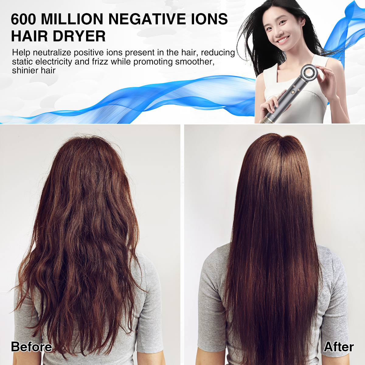 Mifier HD02 PRO- 5 in 1 High Speed Hair Dryer Negative Ionic Blow Dryer ...