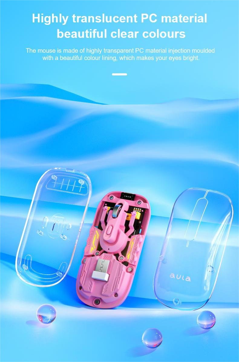 Aula AM210 2.4G Wireless/Bluetooth Mouse, 4 Buttons, Dual Mode ...