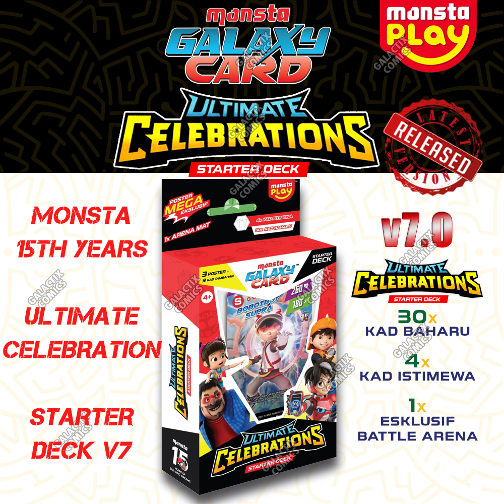 🆕 BoBoiBoy Galaxy Card Starter Deck - 33 Cards + 1 Battle Arena ...