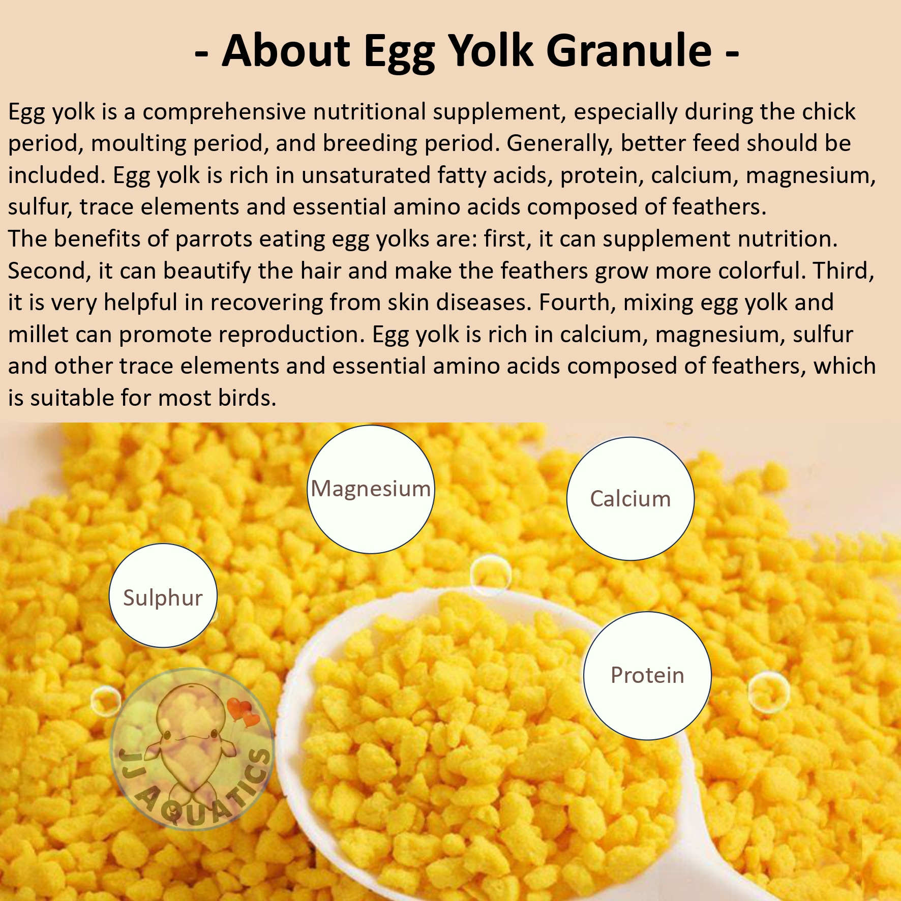 🔥Ready Stock🔥Jonsanty Parrot Bird Egg Yolk Granules High Protein Food ...