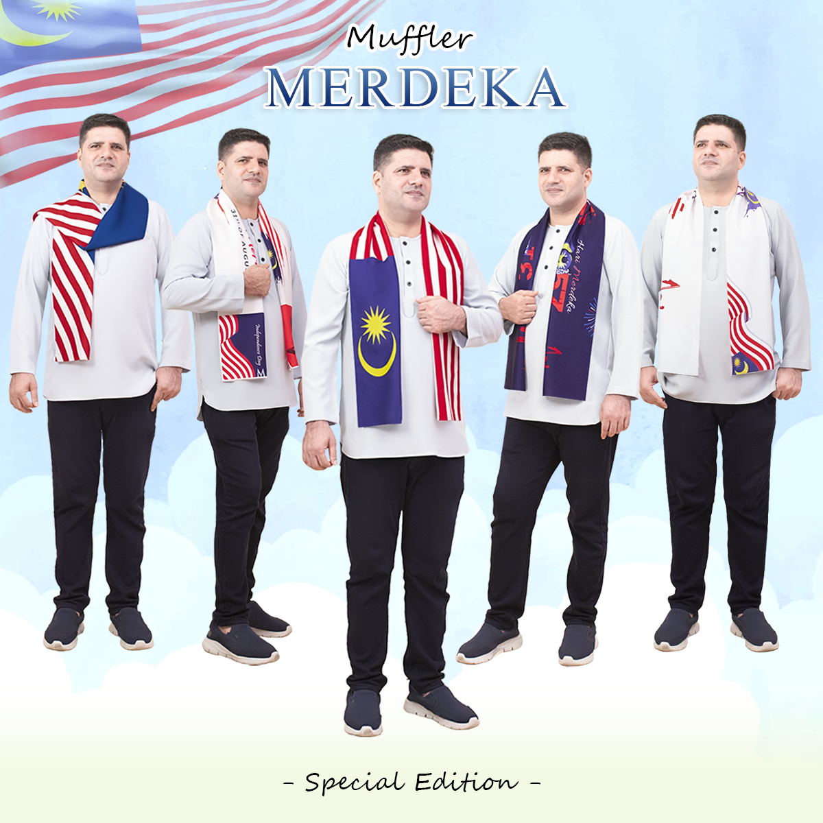 🎀Merdeka 2024 Viral 🎀 Stylish Muffler Scarf Merdeka for Adult Men by H ...
