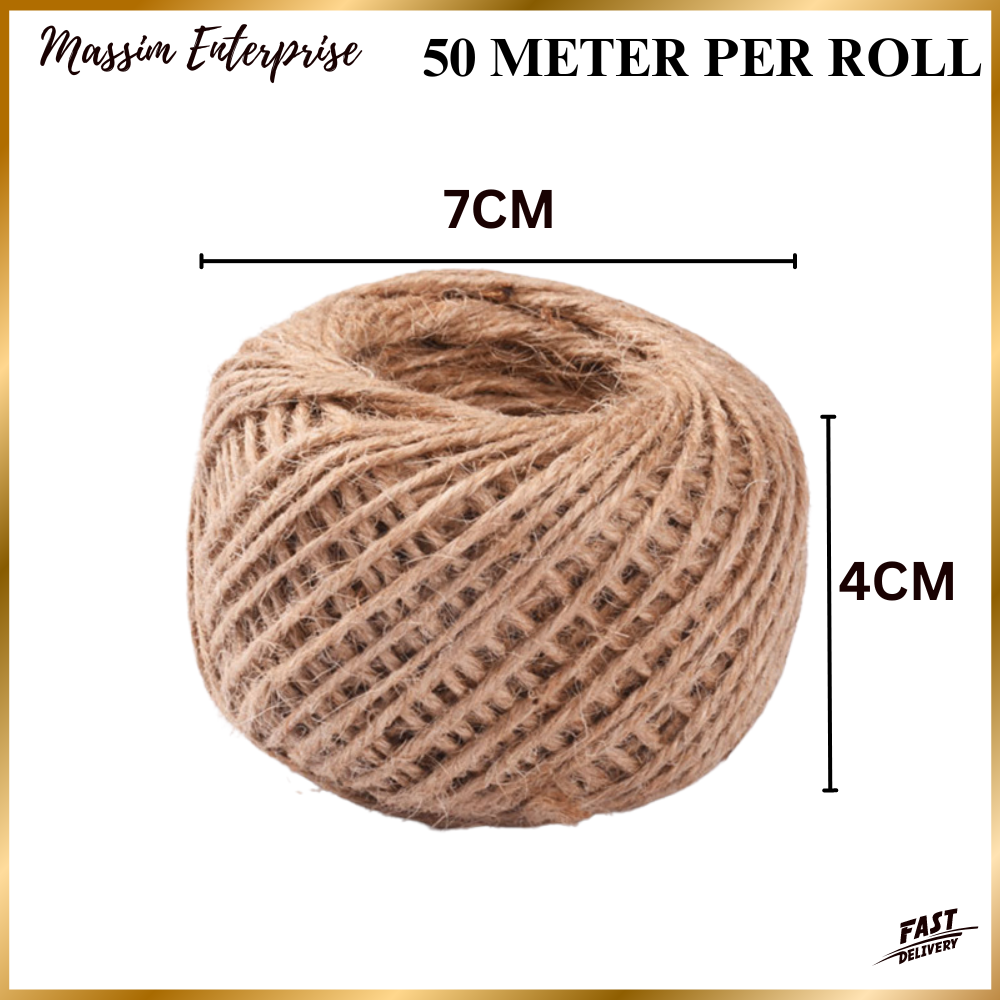 50 meter hemp rope tali guni DIY Ramadan Gift Box packaging binding ...