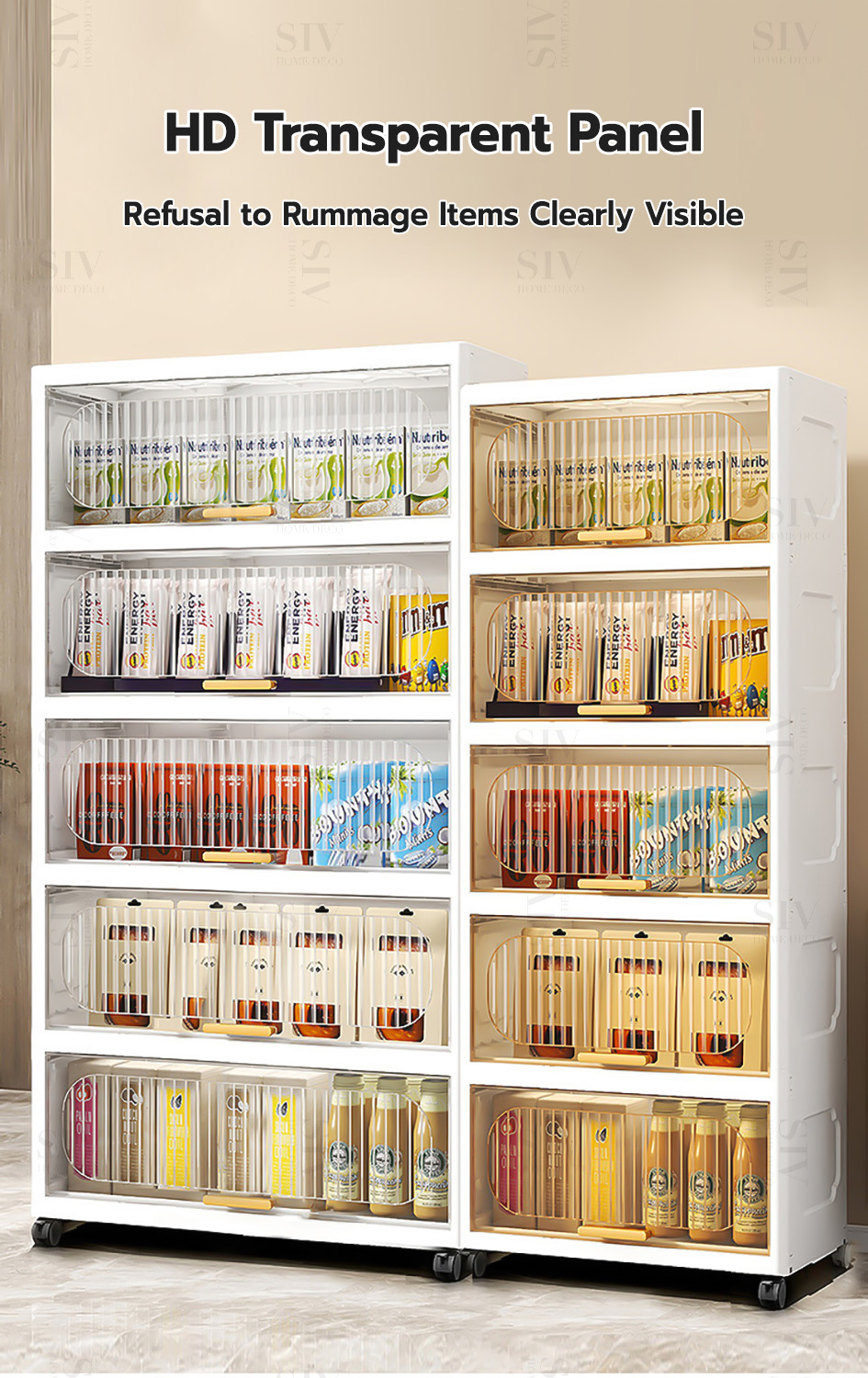 SIV 32-70cm Durabox Cabinet Drawer Flip Top Storage Plastic Wardrobe ...