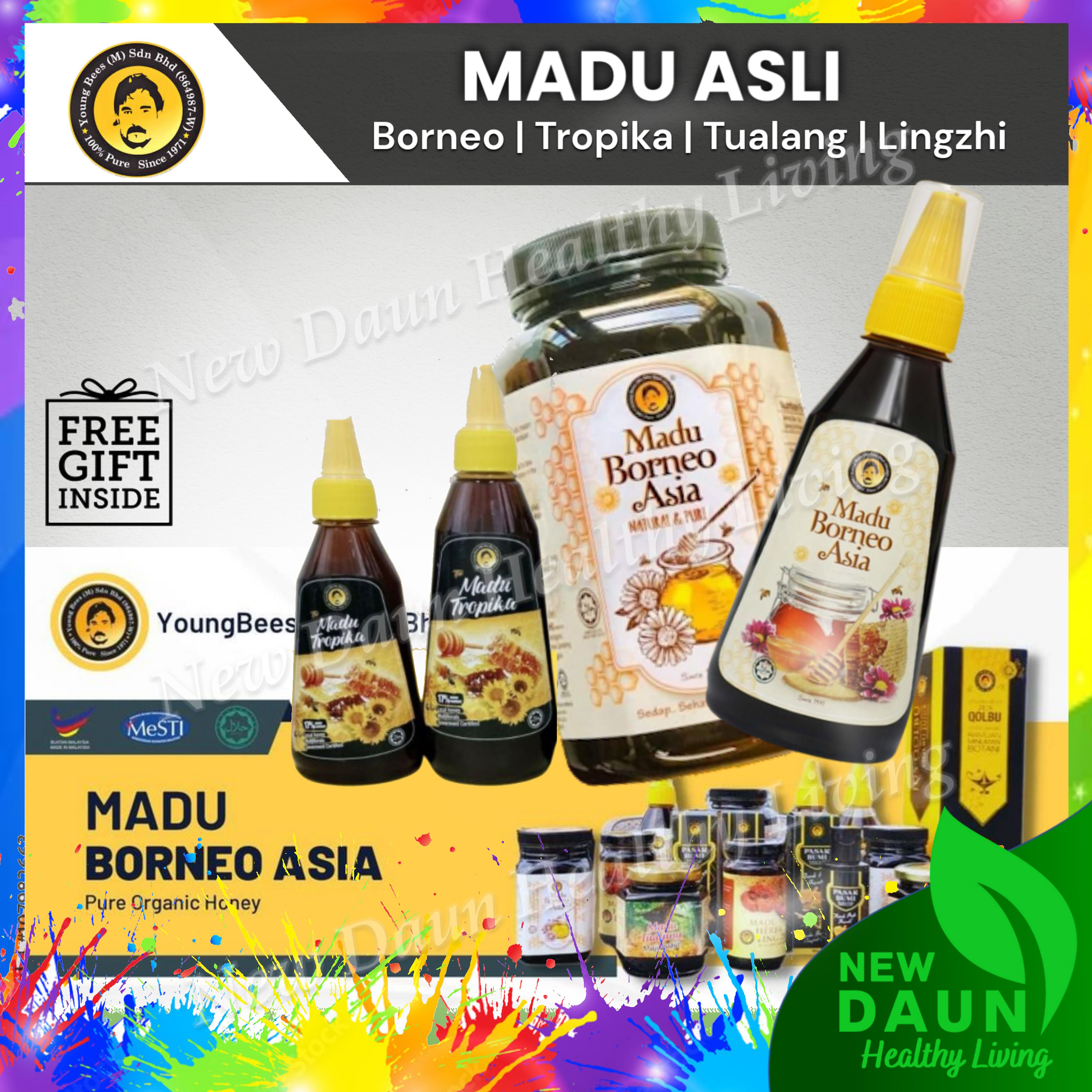 YOUNG BEES PREMIUM MADU BORNEO ASIA Pure Honey Madu Asli Borneo ...