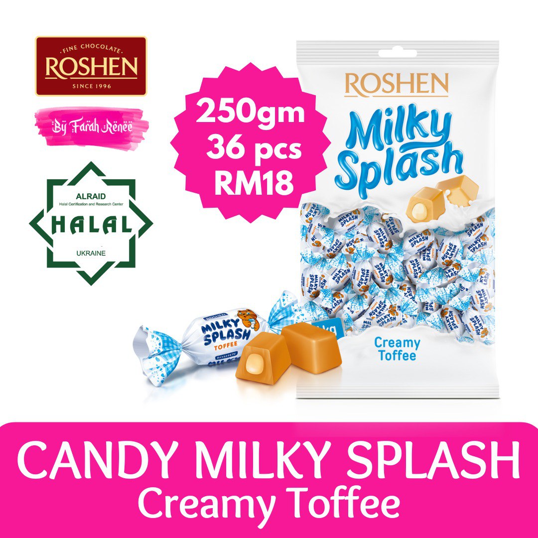 FREE GIFT HALAL Roshen Candy Milky Splash Creamy Toffee Coklat Susu ...