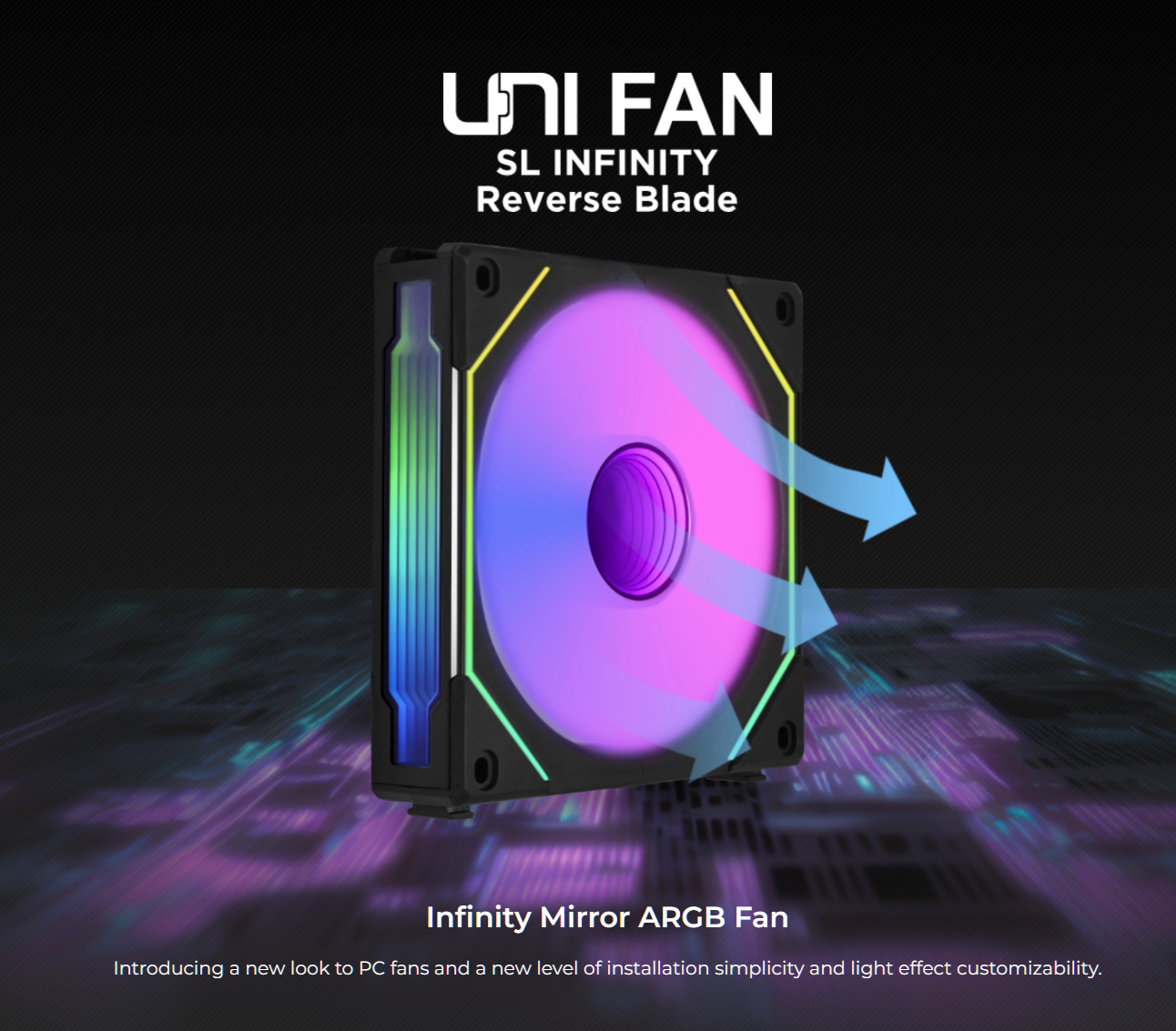 LIAN LI UNI FAN SL-INFINITY Reverse Blade 120 ARGB Chassis Fans ...