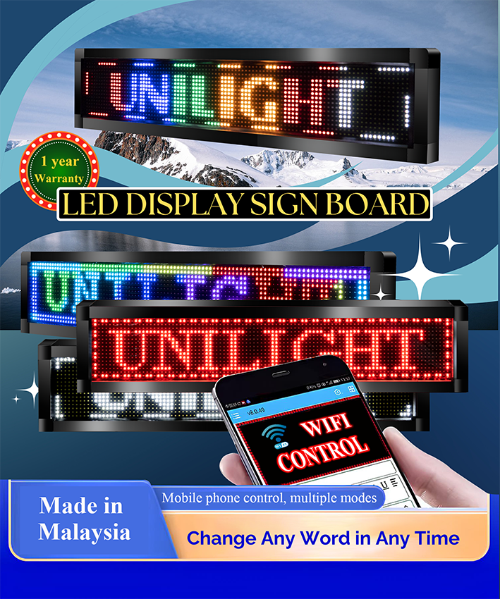 PAPAN TANDA PAPARAN LED DISPLAY SIGN BOARD Multi-Color Single Color ...