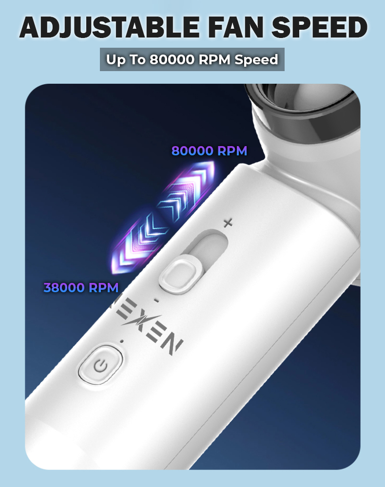 80000 RPM High Speed Handheld Turbo Fan Rechargeable Adjustable Speed ...