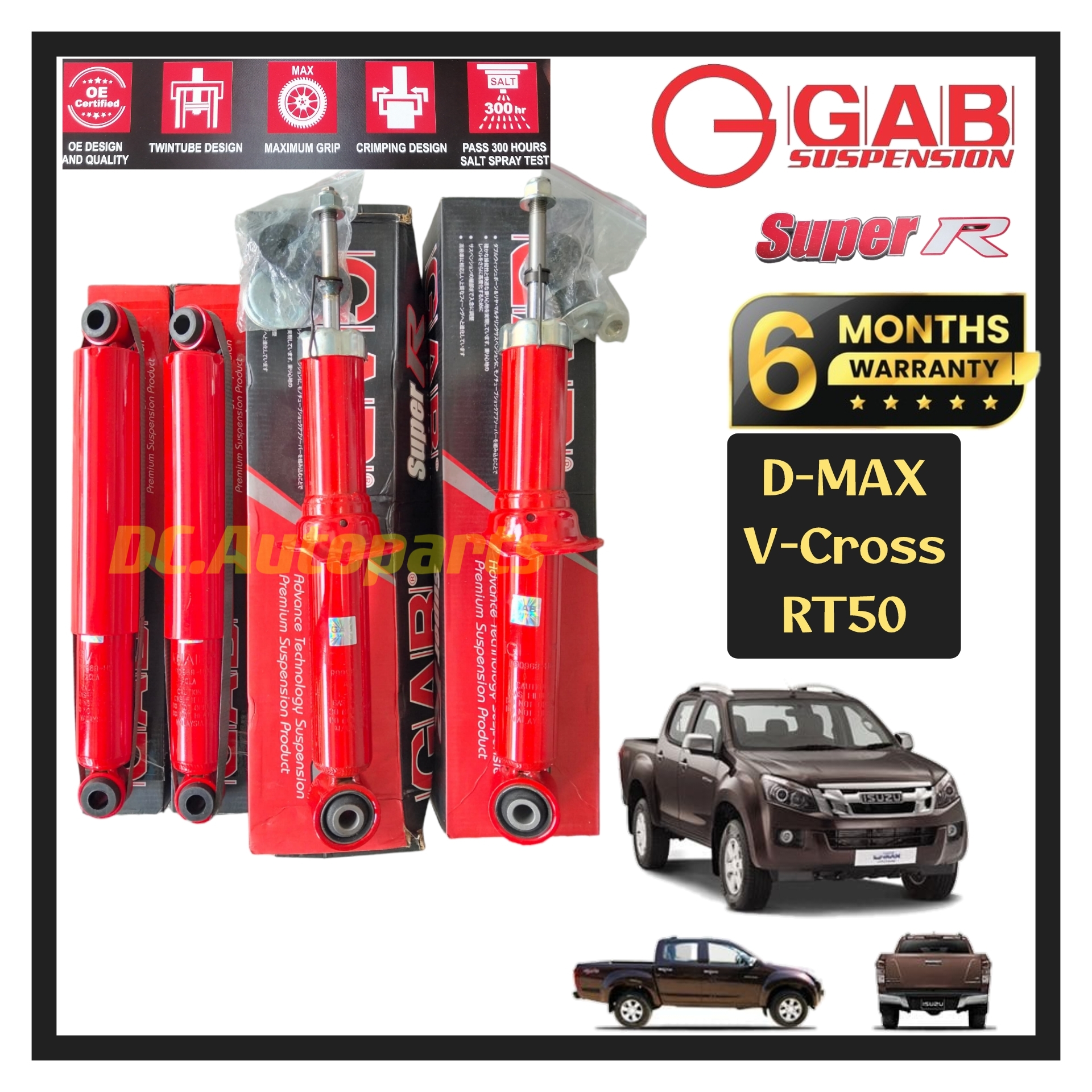 ORIGINAL GAB SUPER R HEAVY DUTY ABSORBER ISUZU DMAX D-MAX RT50 RT-50 V ...