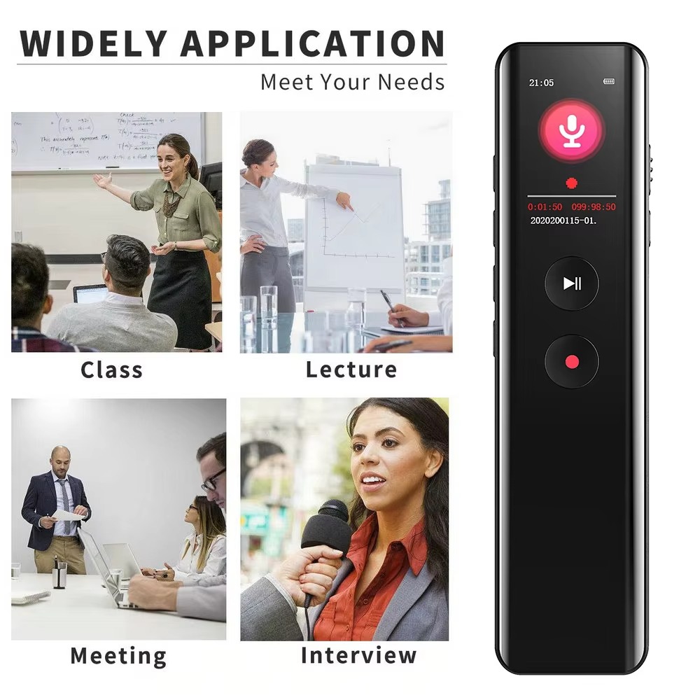 Digital Voice Recorder 32GB Noise Reduction Record with Playback MP3 ...
